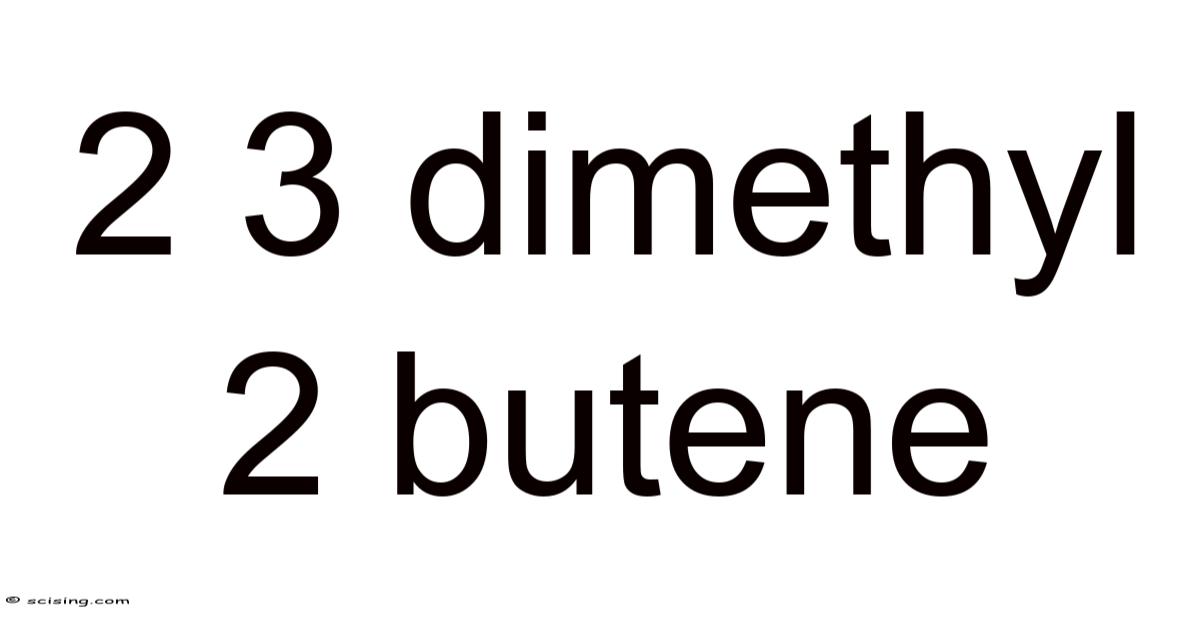 2 3 Dimethyl 2 Butene