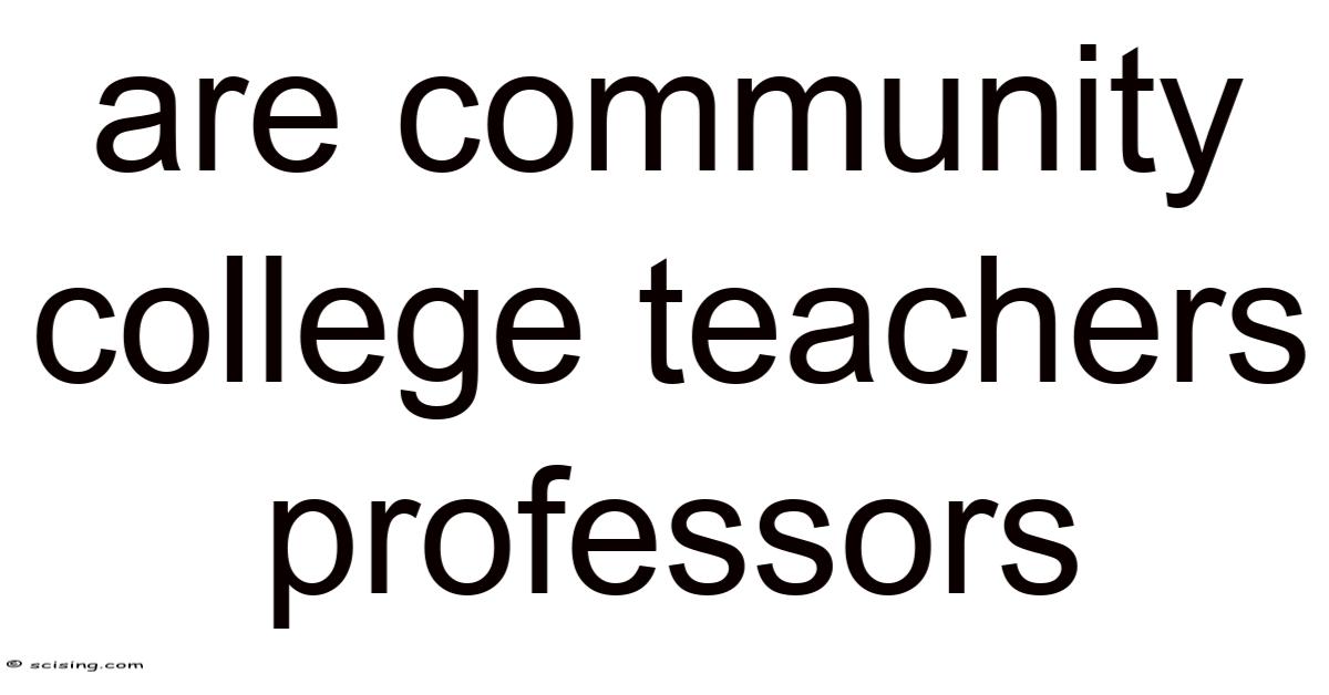 Are Community College Teachers Professors