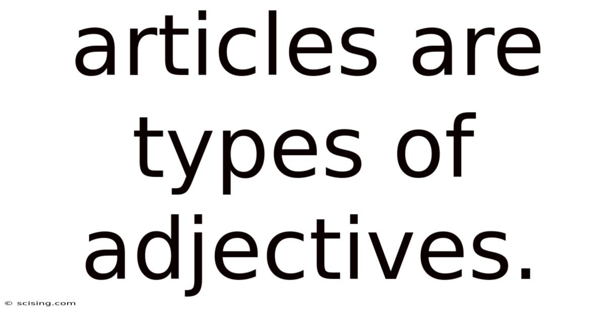 Articles Are Types Of Adjectives.