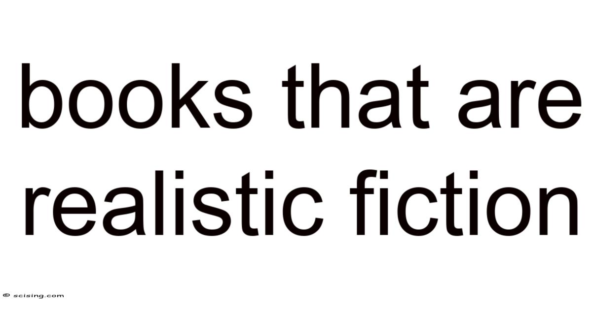 Books That Are Realistic Fiction