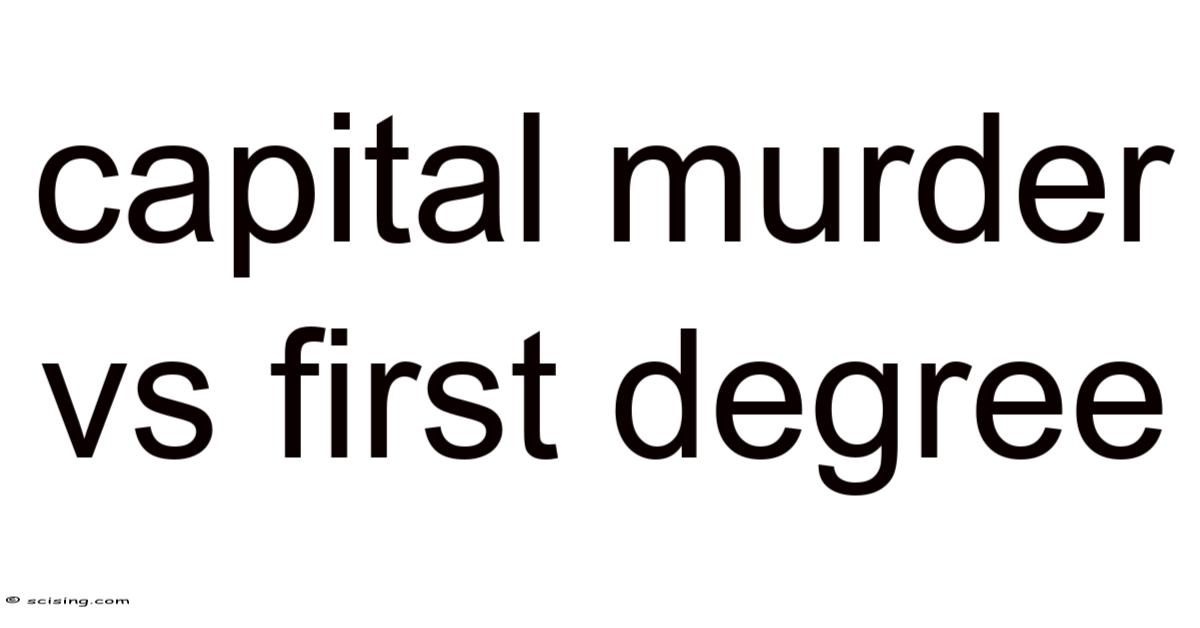 Capital Murder Vs First Degree