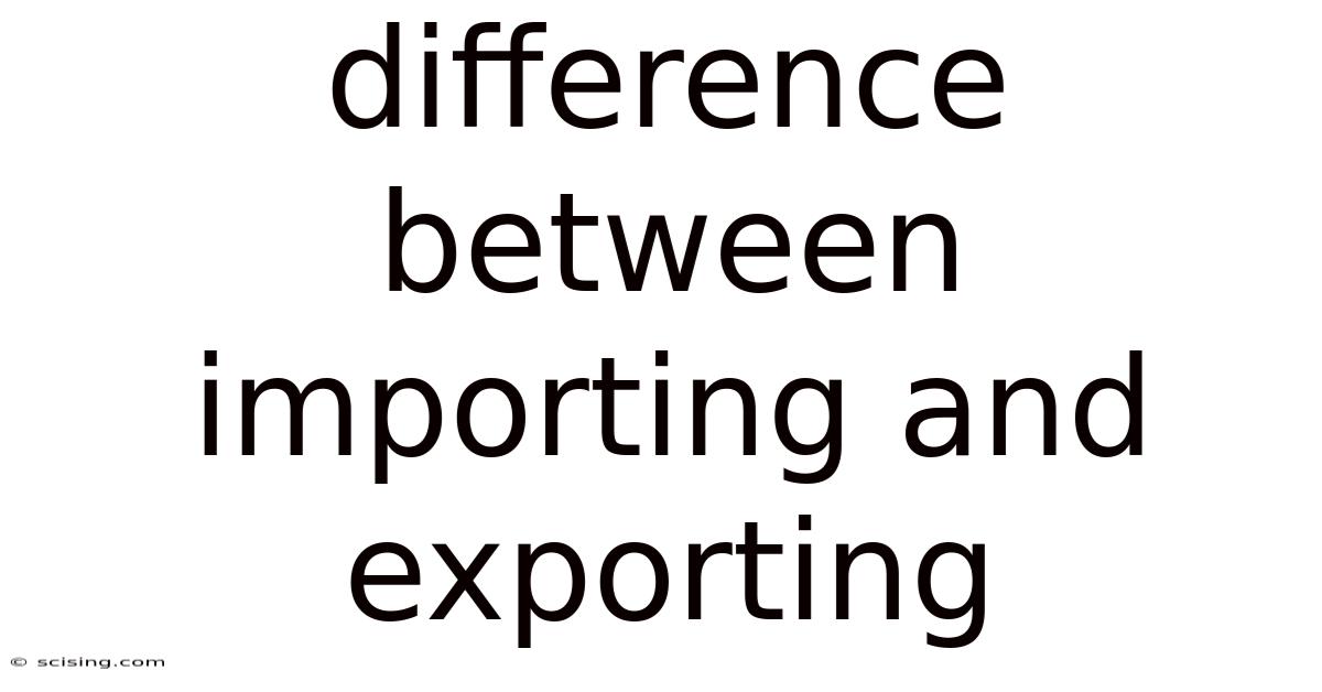 Difference Between Importing And Exporting