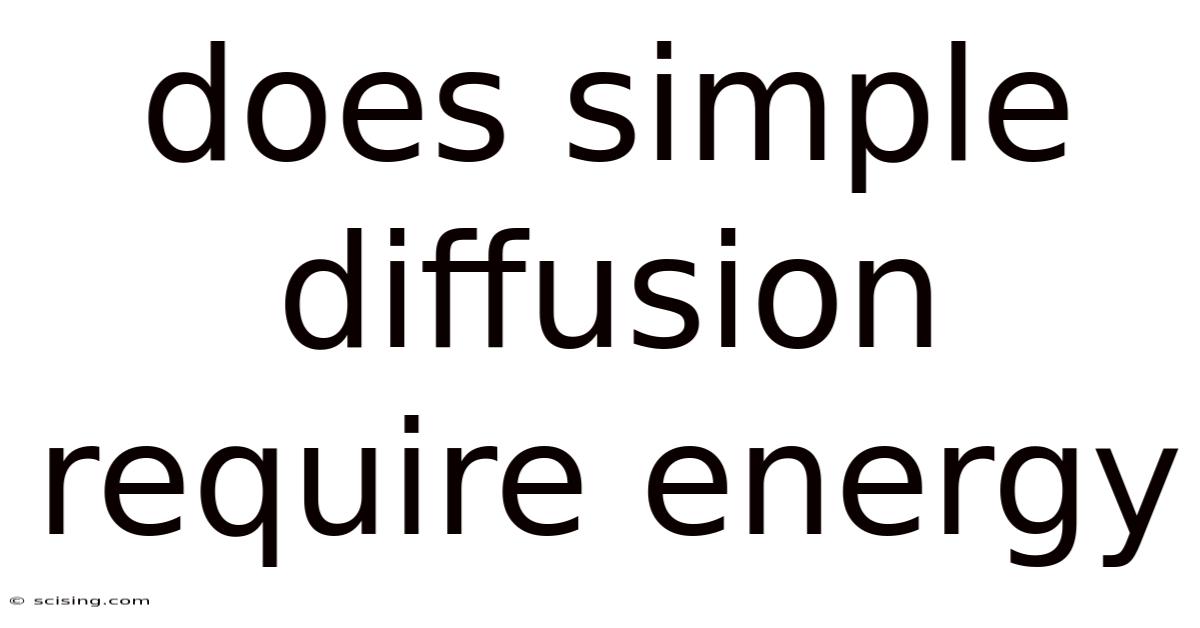 Does Simple Diffusion Require Energy