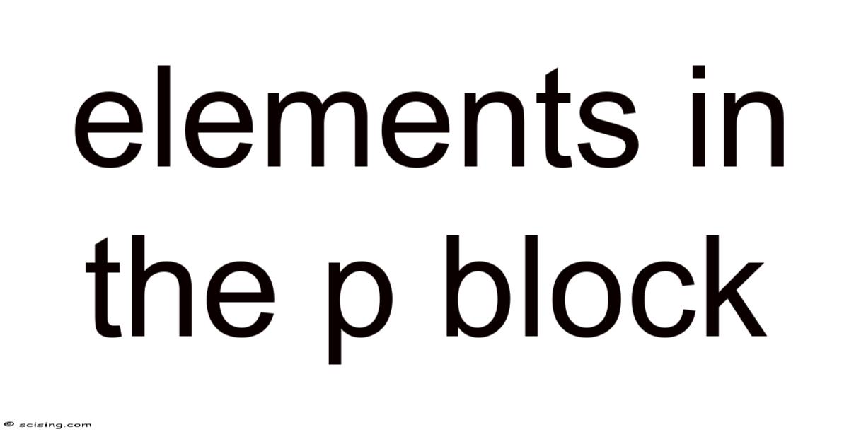 Elements In The P Block