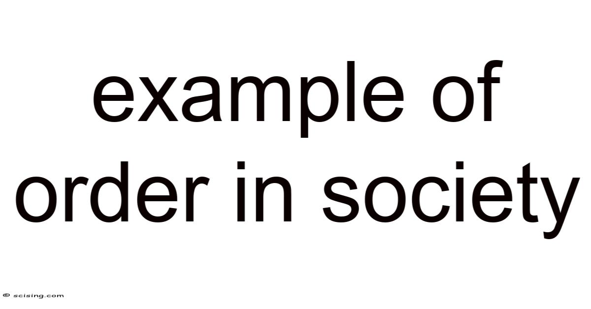 Example Of Order In Society