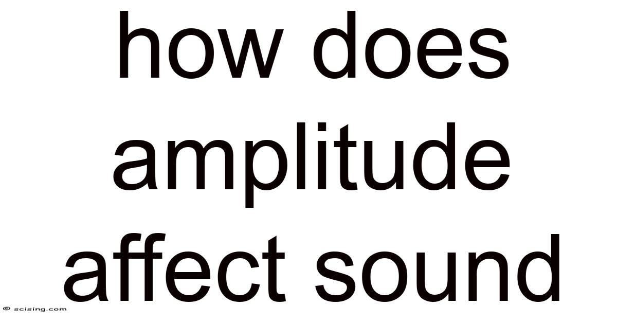 How Does Amplitude Affect Sound
