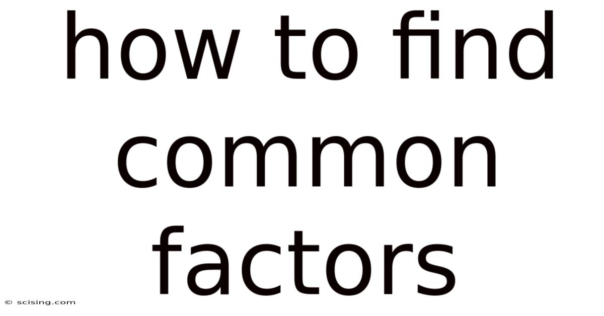 How To Find Common Factors