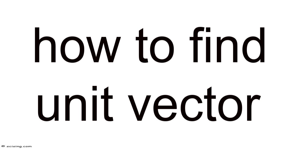How To Find Unit Vector