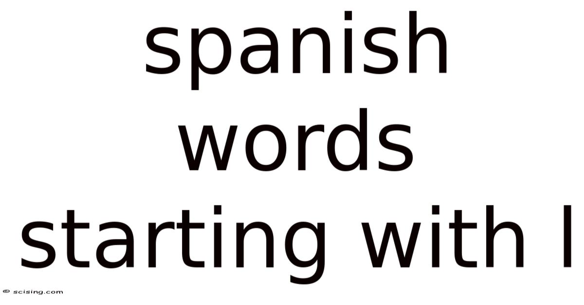Spanish Words Starting With L