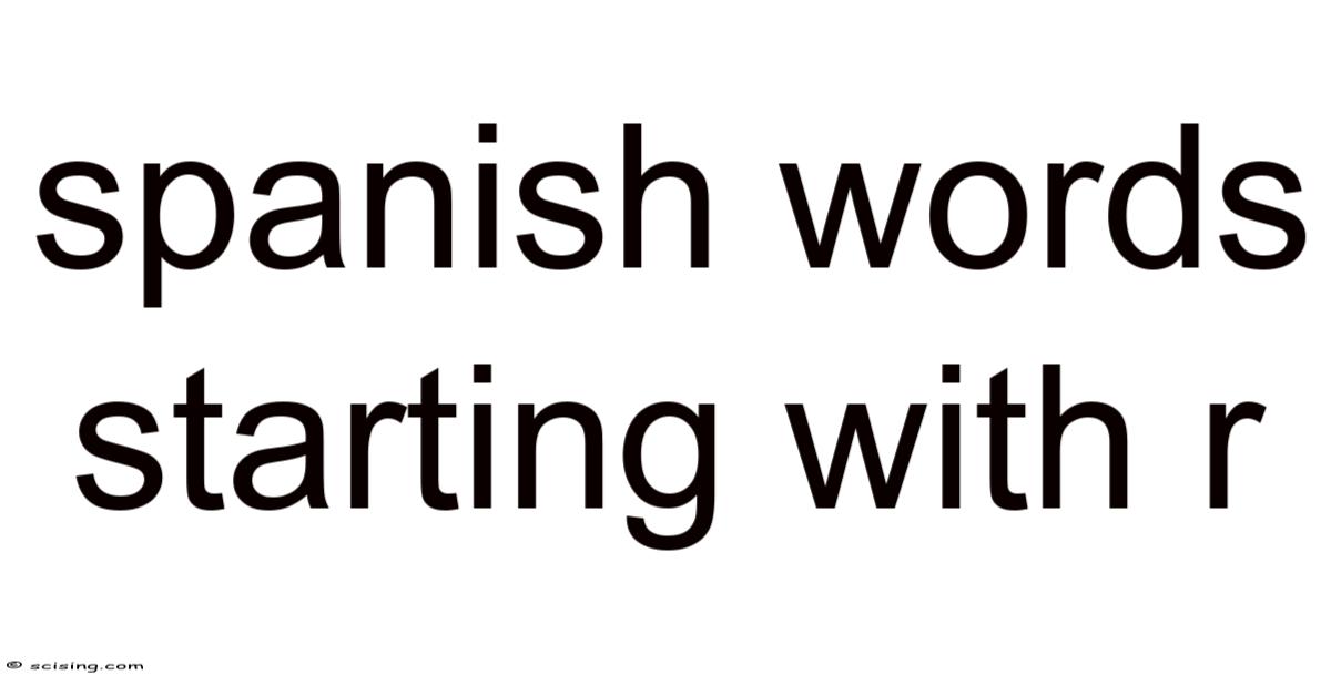 Spanish Words Starting With R