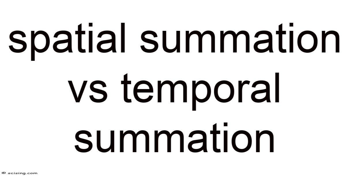 Spatial Summation Vs Temporal Summation