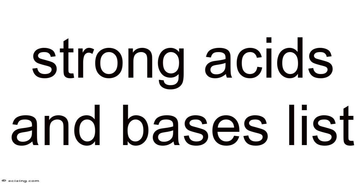Strong Acids And Bases List