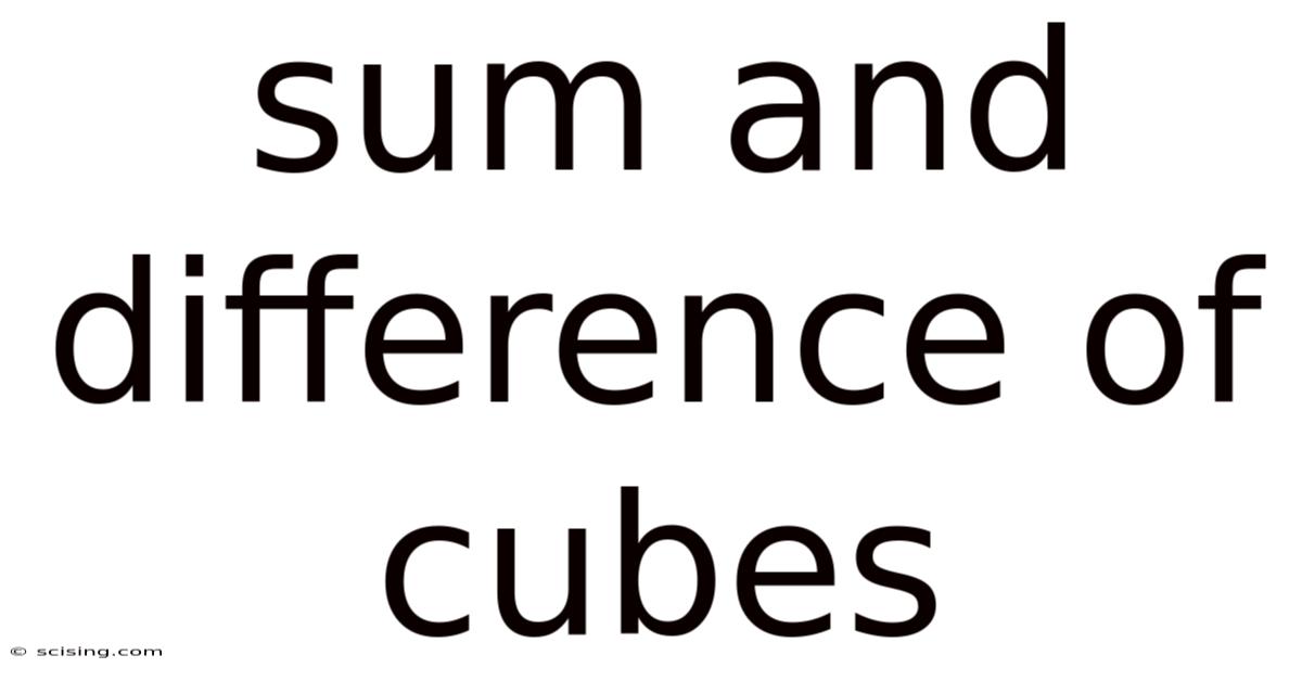 Sum And Difference Of Cubes