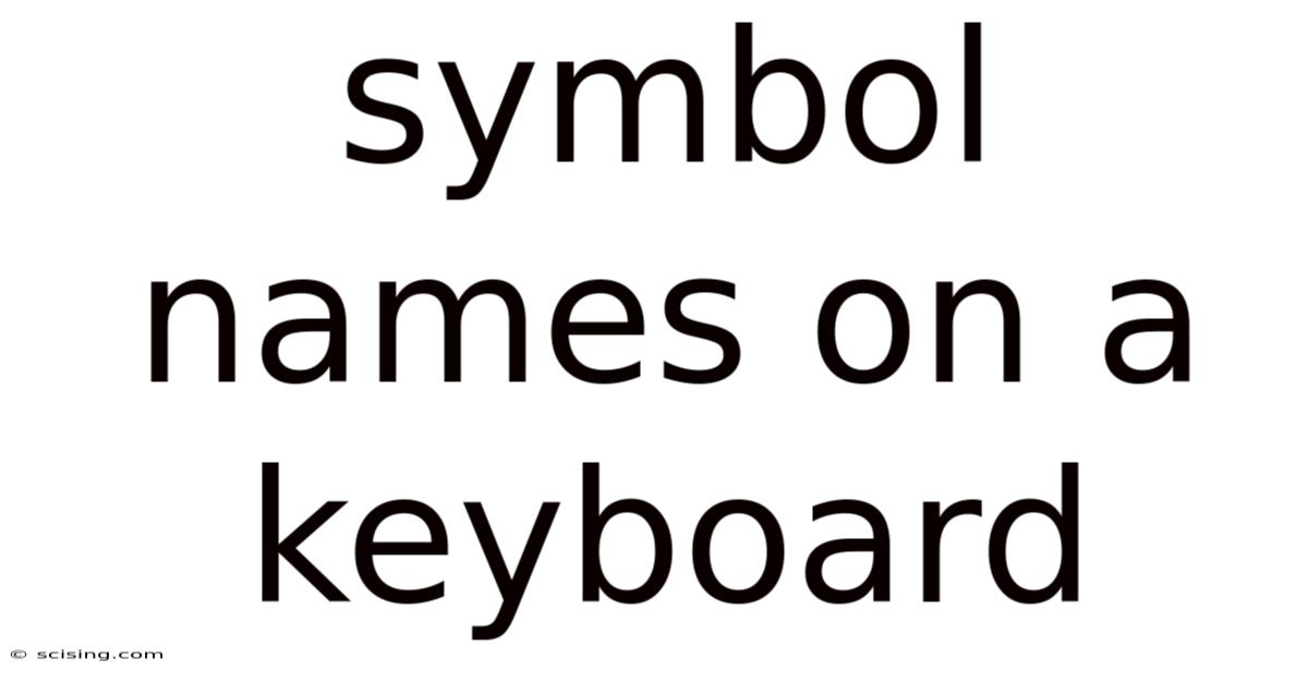 Symbol Names On A Keyboard