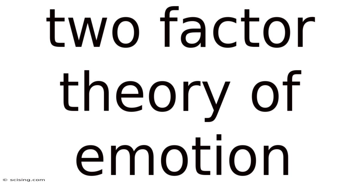 Two Factor Theory Of Emotion