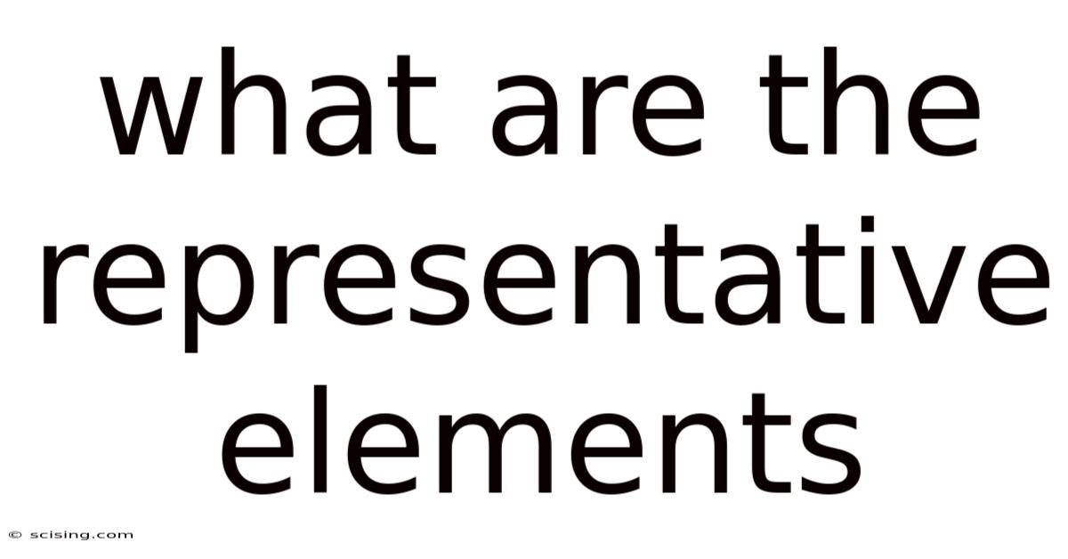 What Are The Representative Elements
