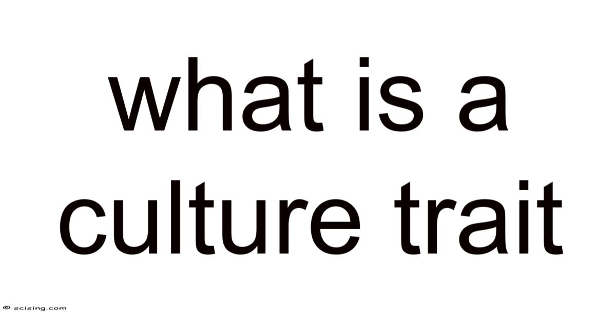 What Is A Culture Trait