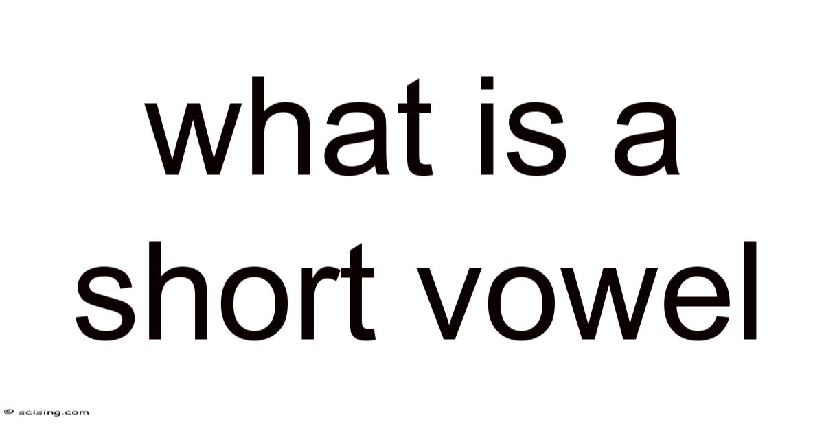 What Is A Short Vowel
