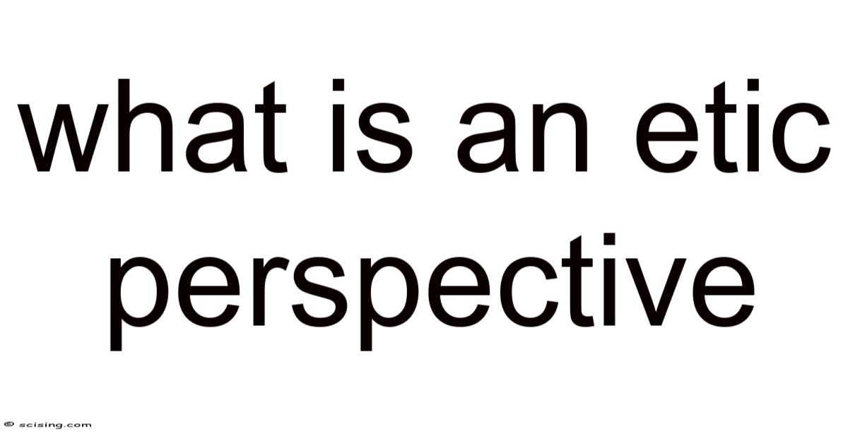 What Is An Etic Perspective