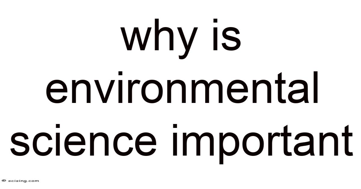 Why Is Environmental Science Important